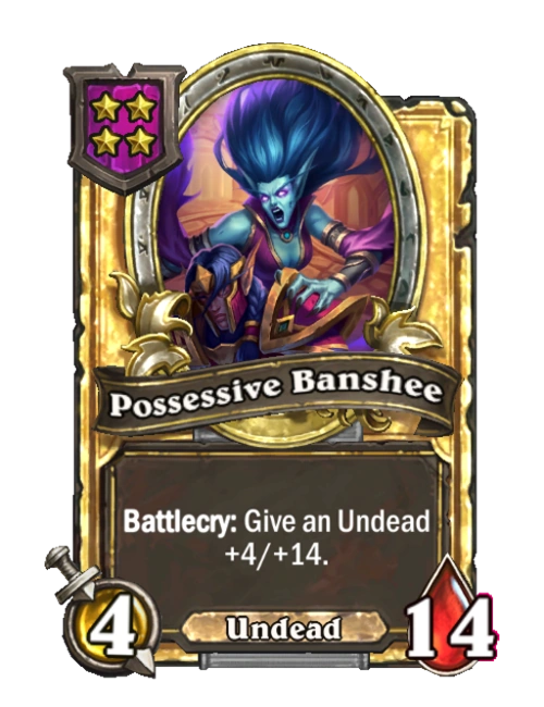 Battlegrounds/Possessive Banshee (golden) - Hearthstone Wiki