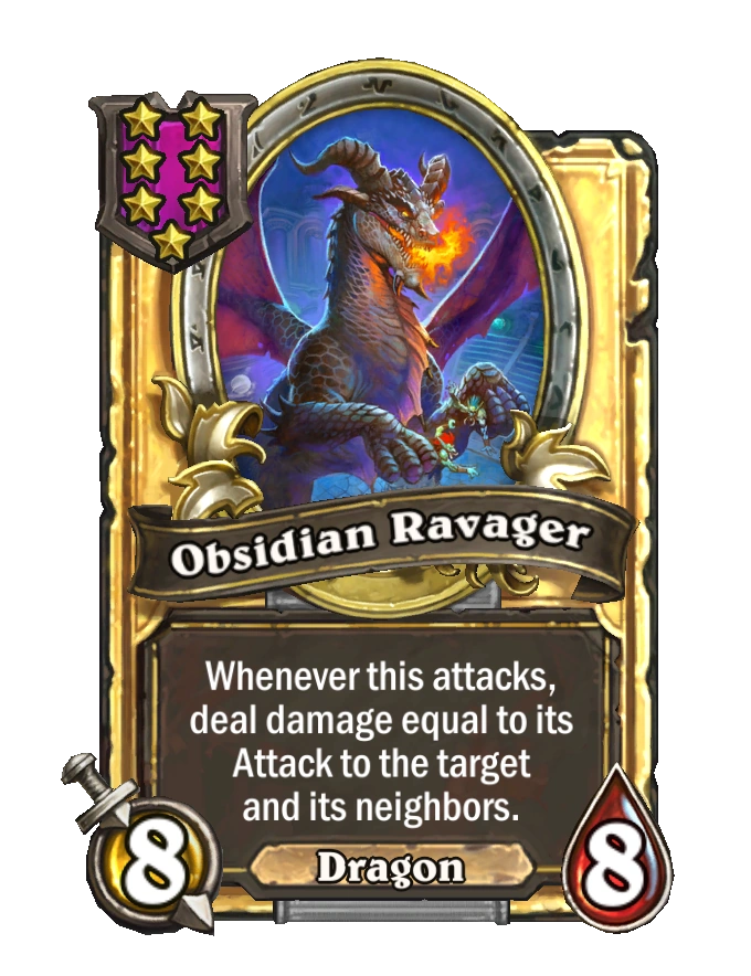 Battlegrounds/Obsidian Ravager (golden) - Hearthstone Wiki