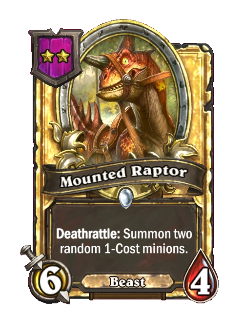 Battlegrounds/Mounted Raptor (golden) - Hearthstone Wiki