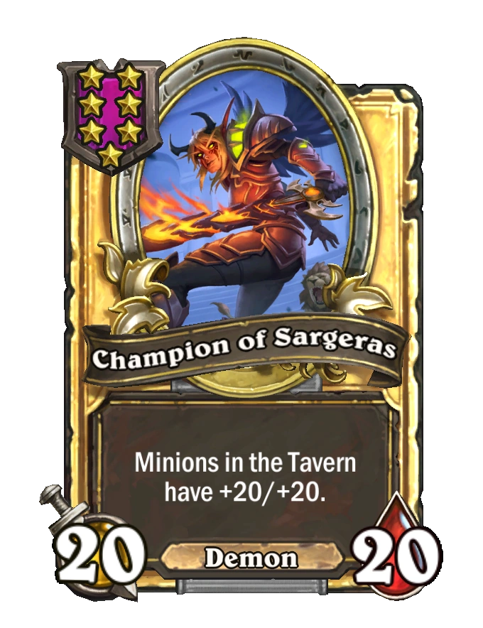 Battlegrounds/Champion of Sargeras (golden) - Hearthstone Wiki