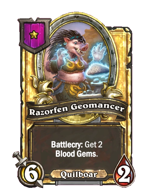 Razorfen Geomancer (golden) - Hearthstone Wiki