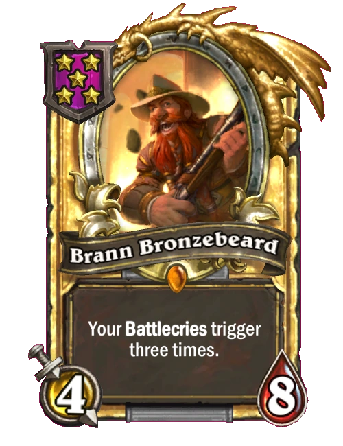Battlegrounds/Brann Bronzebeard (golden) - Hearthstone Wiki