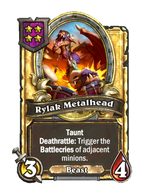Battlegrounds/Rylak Metalhead (golden) - Hearthstone Wiki