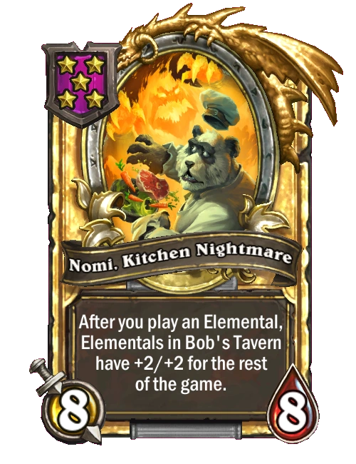 Battlegrounds/Nomi, Kitchen Nightmare (golden) - Hearthstone Wiki