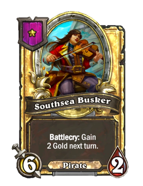 Battlegrounds/Southsea Busker (golden) - Hearthstone Wiki