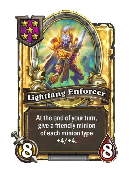 Battlegrounds/Lightfang Enforcer (golden) - Hearthstone Wiki