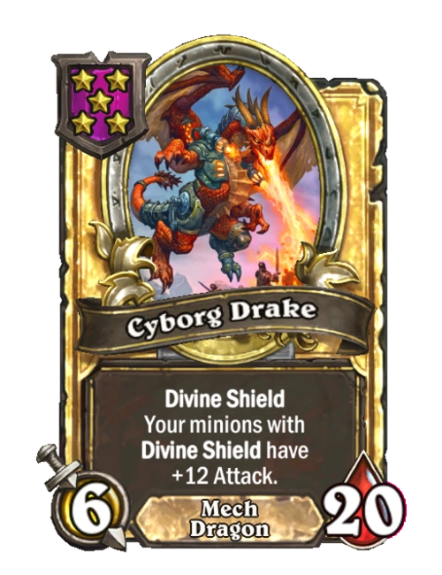 Battlegrounds/Cyborg Drake (golden) - Hearthstone Wiki