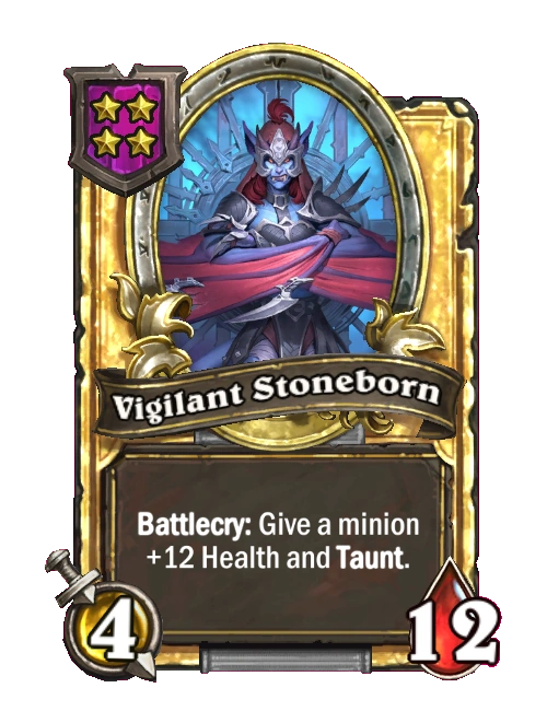 Battlegrounds/Vigilant Stoneborn (golden) - Hearthstone Wiki