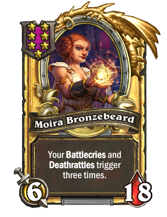Battlegrounds/Moira Bronzebeard (golden) - Hearthstone Wiki
