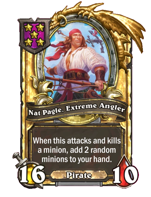 Nat Pagle, Extreme Angler (golden) - Hearthstone Wiki