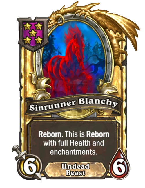 Battlegrounds/Sinrunner Blanchy (golden) - Hearthstone Wiki