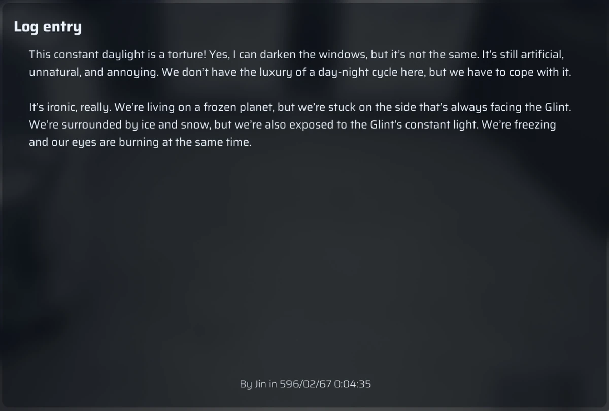 Datalogs | Heat Death: Survival Train Wiki | Fandom