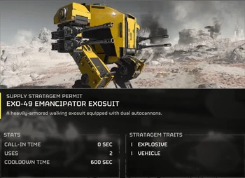 EXO-49 Emancipator Exosuit - Helldivers Wiki
