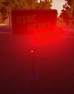 "HIDE HERE!" Sign | Hello Neighbor Wiki | Fandom