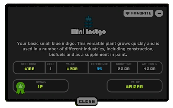 Mini Indigo | Hemp Tycoon Wiki | Fandom