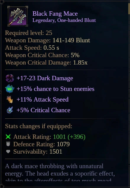 Black Fang Mace | Heretic Kingdoms Wiki | Fandom