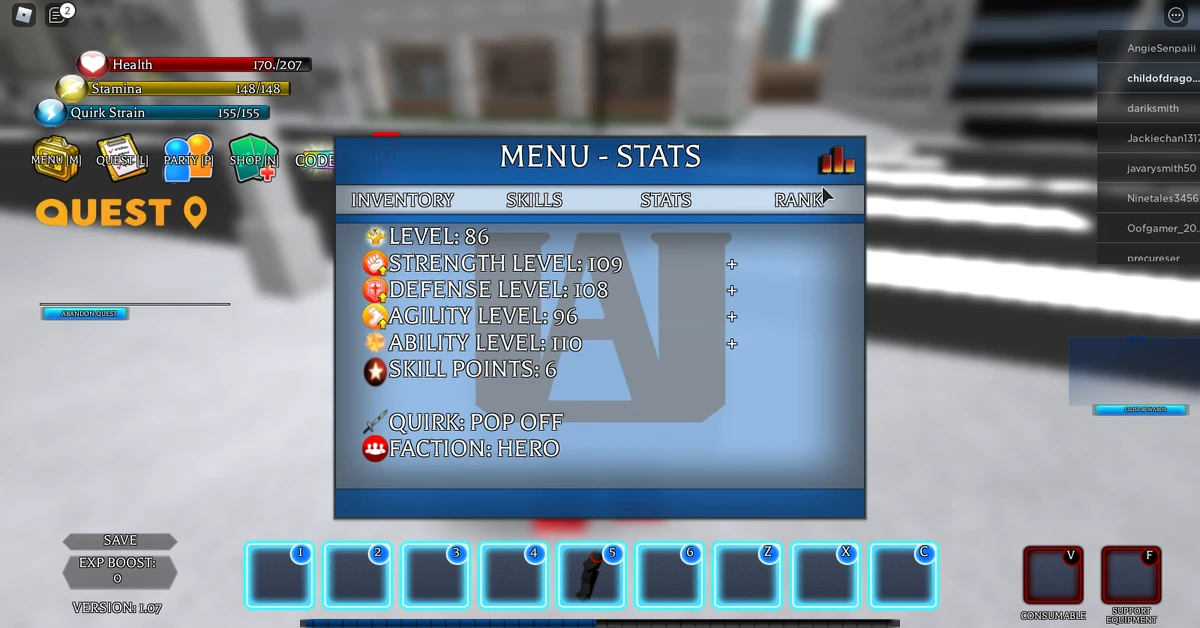 Stats | Hero Academy Tempest Roblox Wiki | Fandom