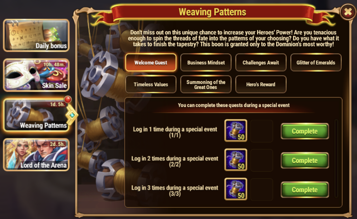 Weaving Patterns Hero Wars Wiki Fandom