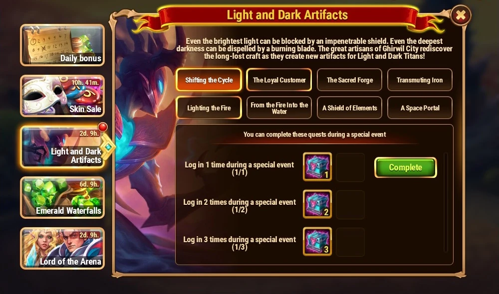 Light and Dark Artifacts | Hero Wars Wiki | Fandom