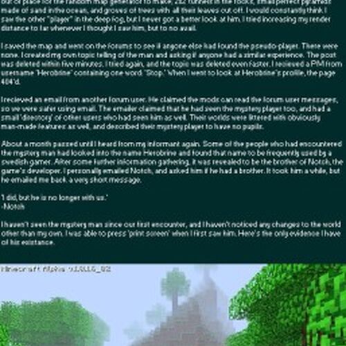 Herobrine Sightings Minecraft Pe