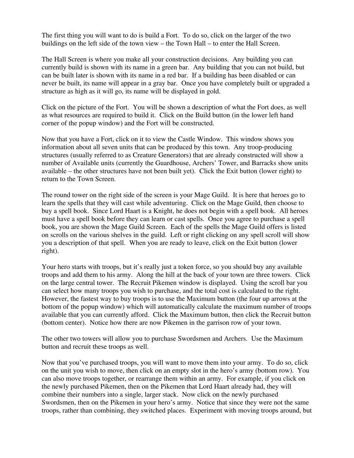 Tutorial Manual Page 3 | Heroes III Wiki | Fandom