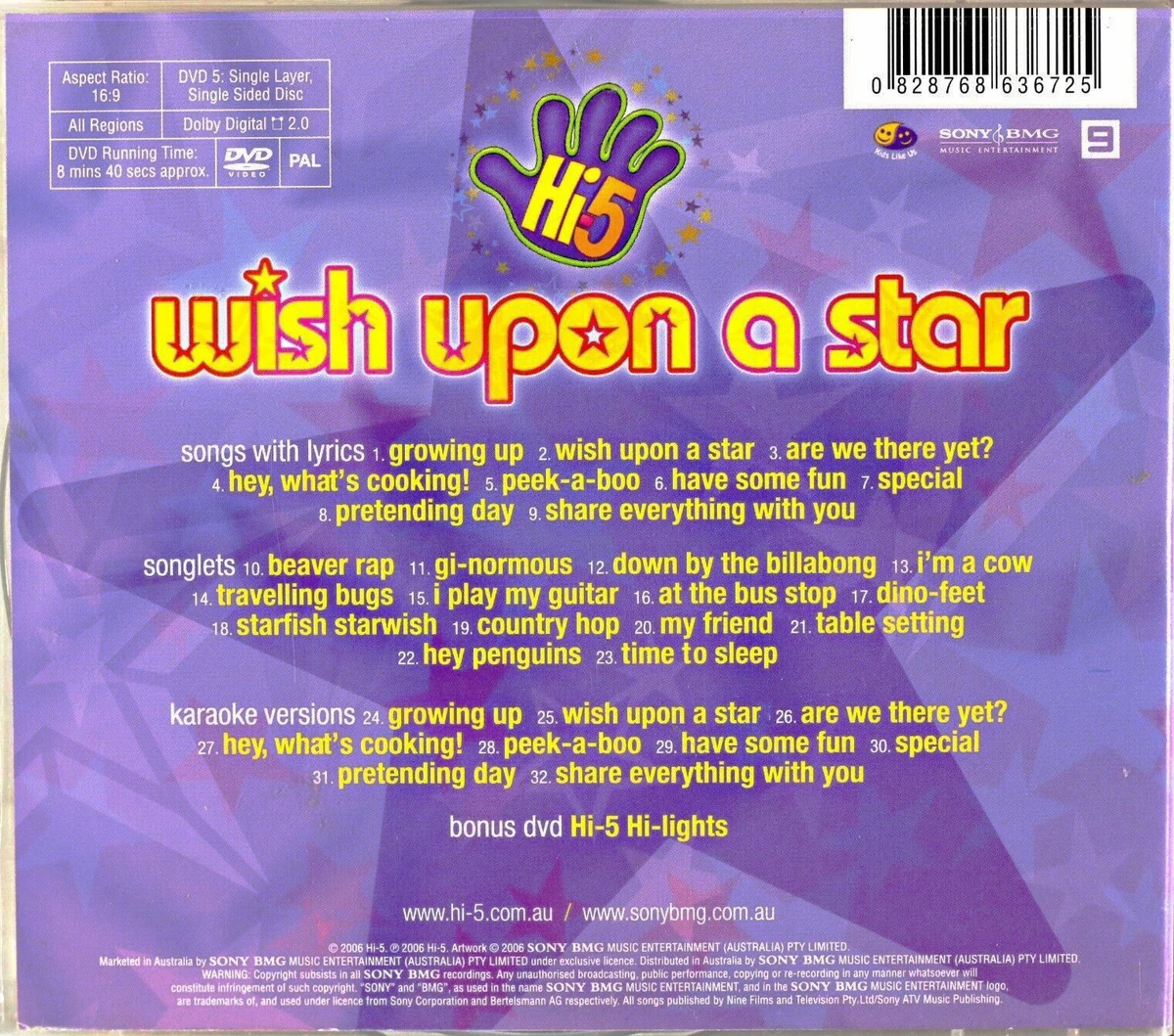 Wish Upon A Star (album CD and Bonus DVD) | Hi-5 TV Wiki | Fandom
