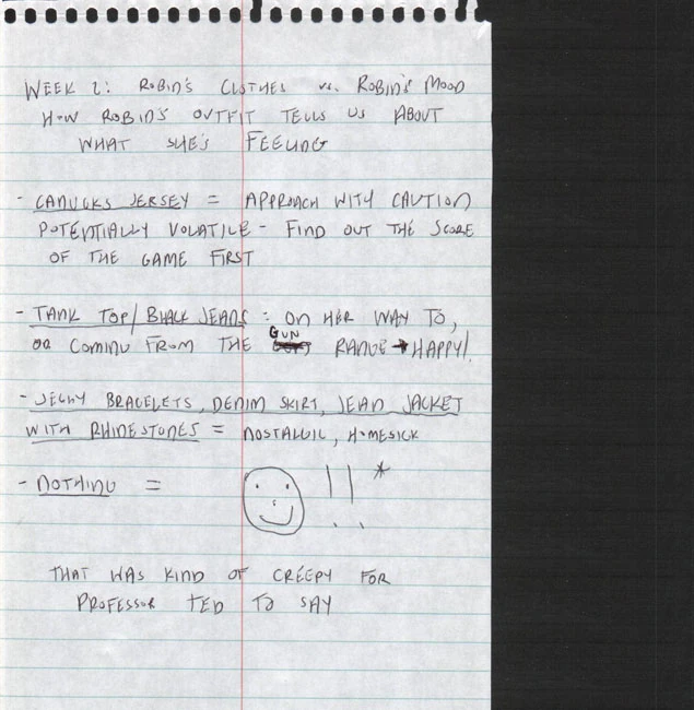 Barney's Blog: Notes From Class: Robin 101 | How I Met Your Mother Wiki ...