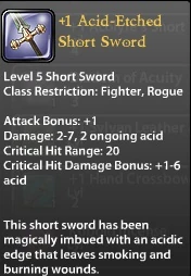 +1 Acid-Etched Short Sword | Heroes of Neverwinter Wiki | Fandom