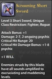 Screaming Short Sword | Heroes of Neverwinter Wiki | Fandom