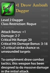 +1 Drow Ambush Dagger | Heroes of Neverwinter Wiki | Fandom