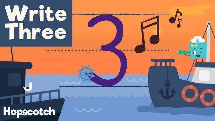 Write 3 (Three) - Number Formation Song | Hopscotch Songs Wiki | Fandom