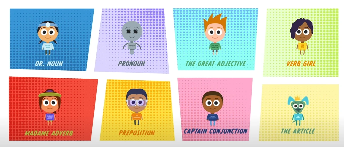 Parts of Speech League (superhero team) | Hopscotch Songs Wiki | Fandom