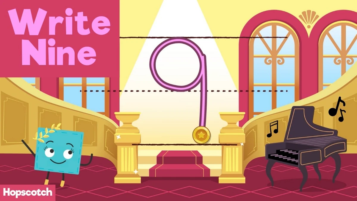 Write 9 (Nine) - Number Formation Song | Hopscotch Songs Wiki | Fandom