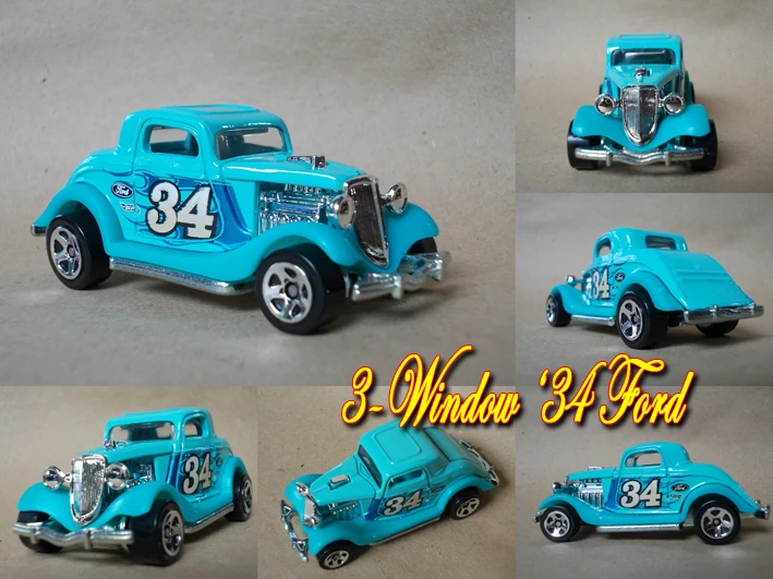 Hot Wheels '34 Ford Coupe 3 Window #196 Hot Rod 1991 Release Purple and ...