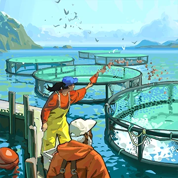 Cartoon Fish Farm