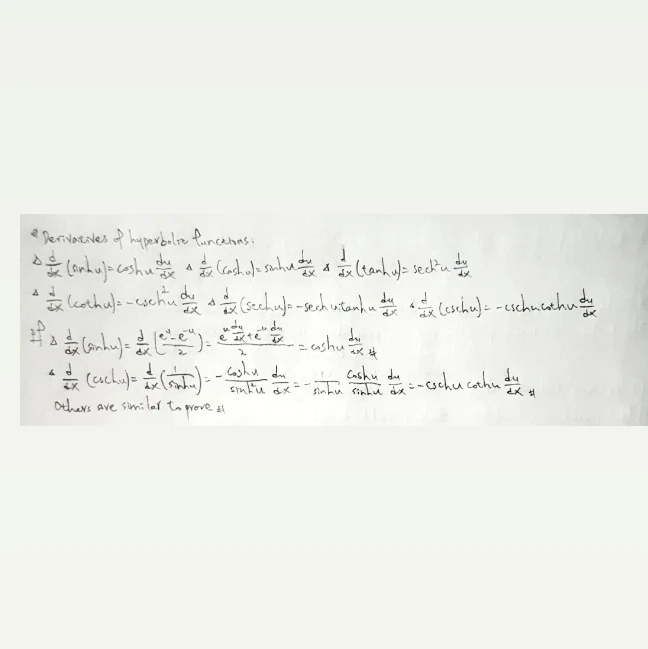 137. Derivatives of hyperbolic functions | My Wiki | Fandom