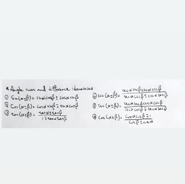 15 Trigonometric Function Angle Sum And Difference Identities My