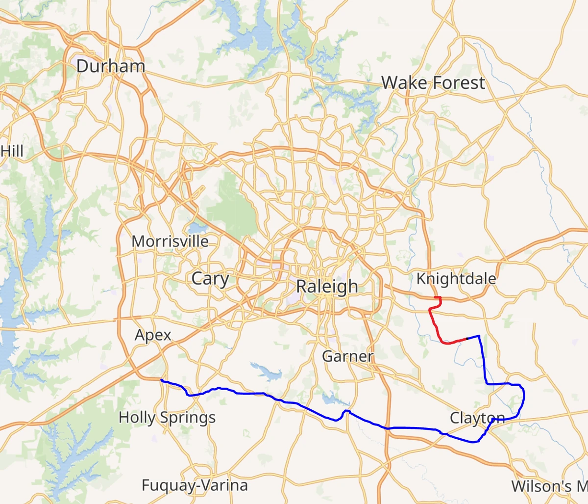 Clayton North Carolina Map