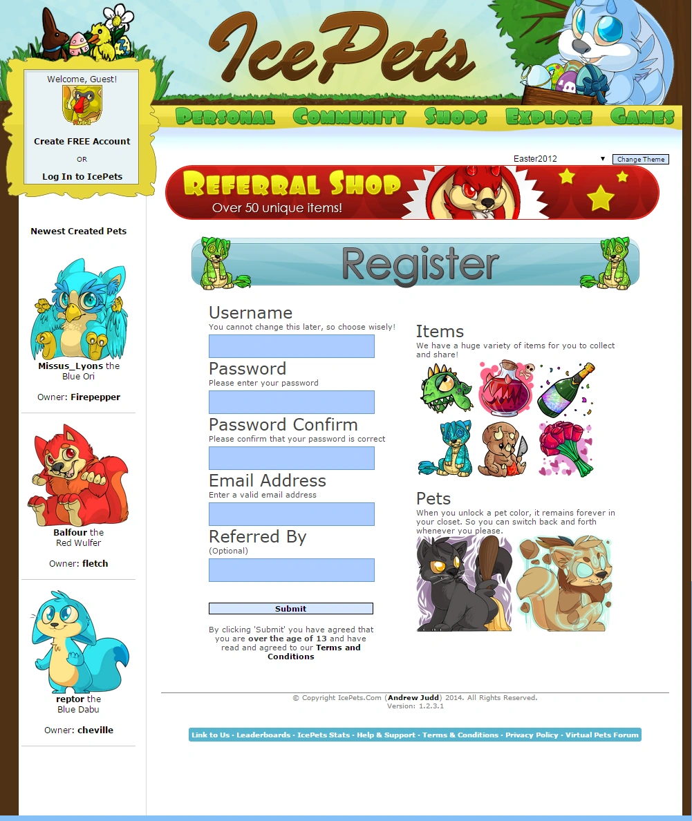 Registration | IcePets Wiki | Fandom