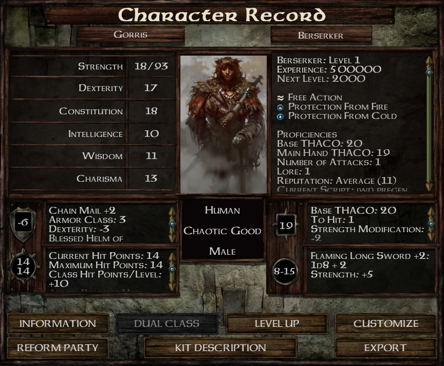 Character Record | Icewind Dale Wiki | Fandom