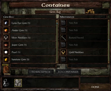 Inventory | Icewind Dale Wiki | Fandom