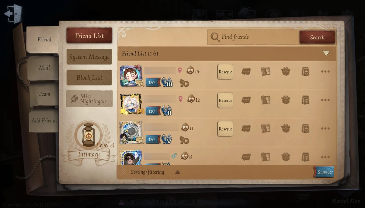 Social Menu | Identity V Wiki | Fandom