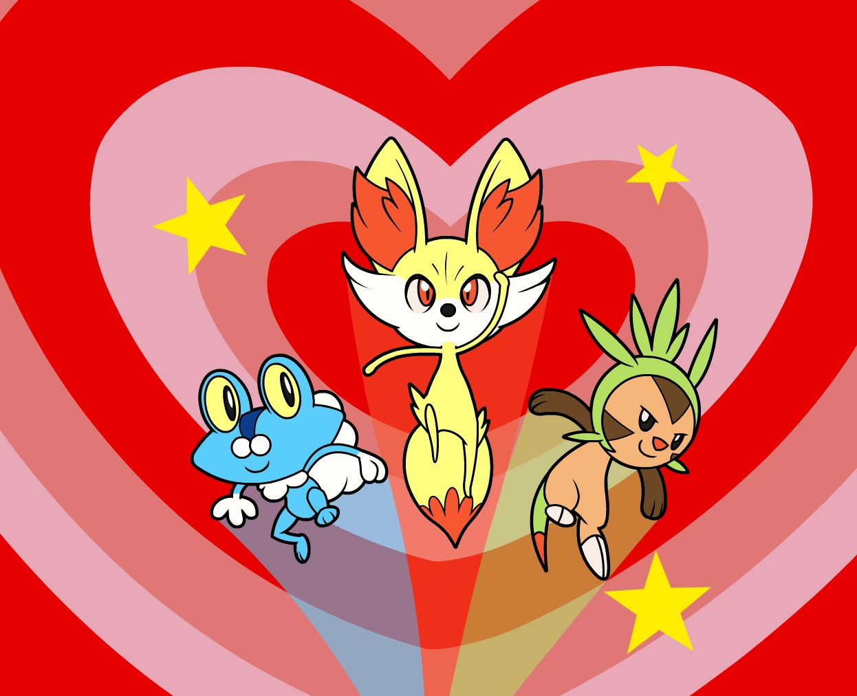 Chespin Fennekin And Froakie Wallpaper