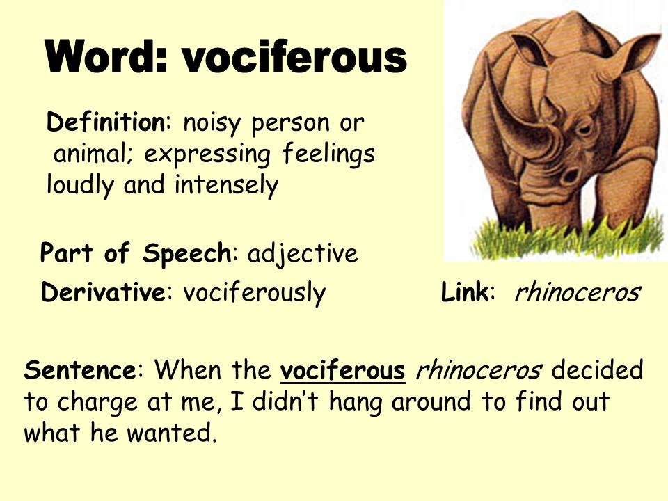 Vociferous | Img dictionary Wiki | Fandom