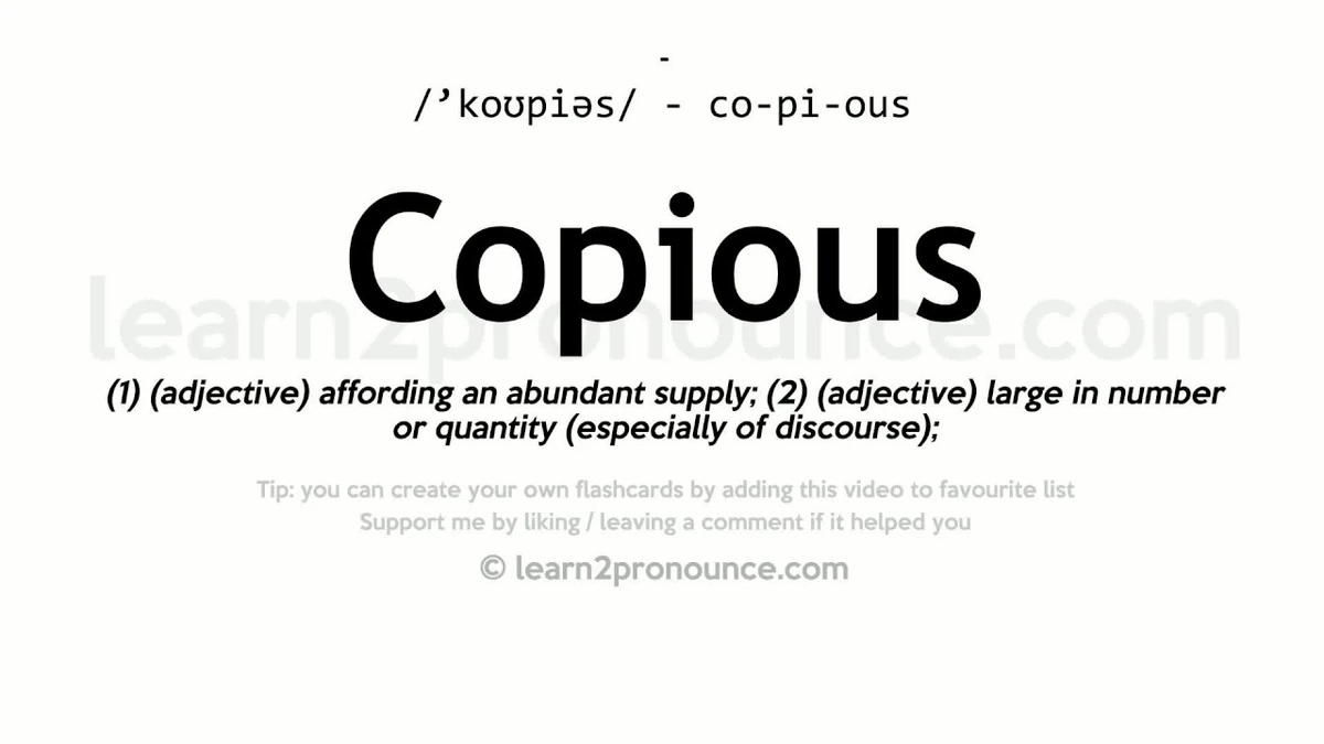 Copious | Img dictionary Wiki | Fandom