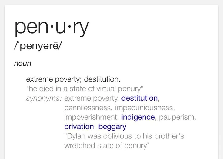 Penury | Img dictionary Wiki | Fandom
