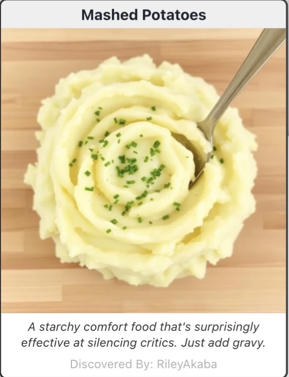 Mashed Potatoes | Infinite Card Wiki | Fandom