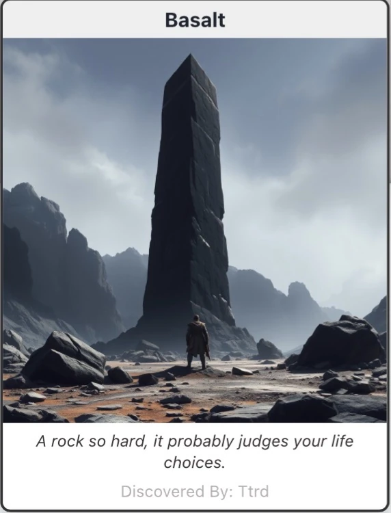 Basalt | Infinite Card Wiki | Fandom