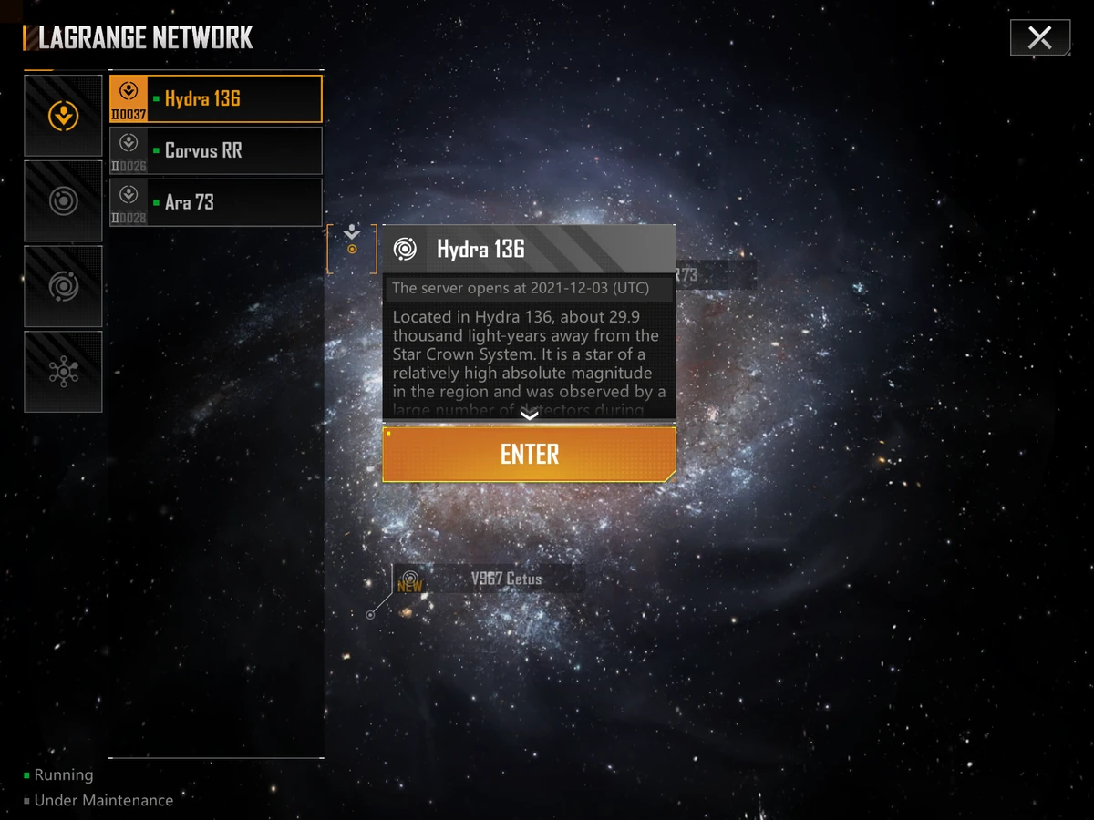 Server selection screen | Infinite Lagrange Wiki | Fandom