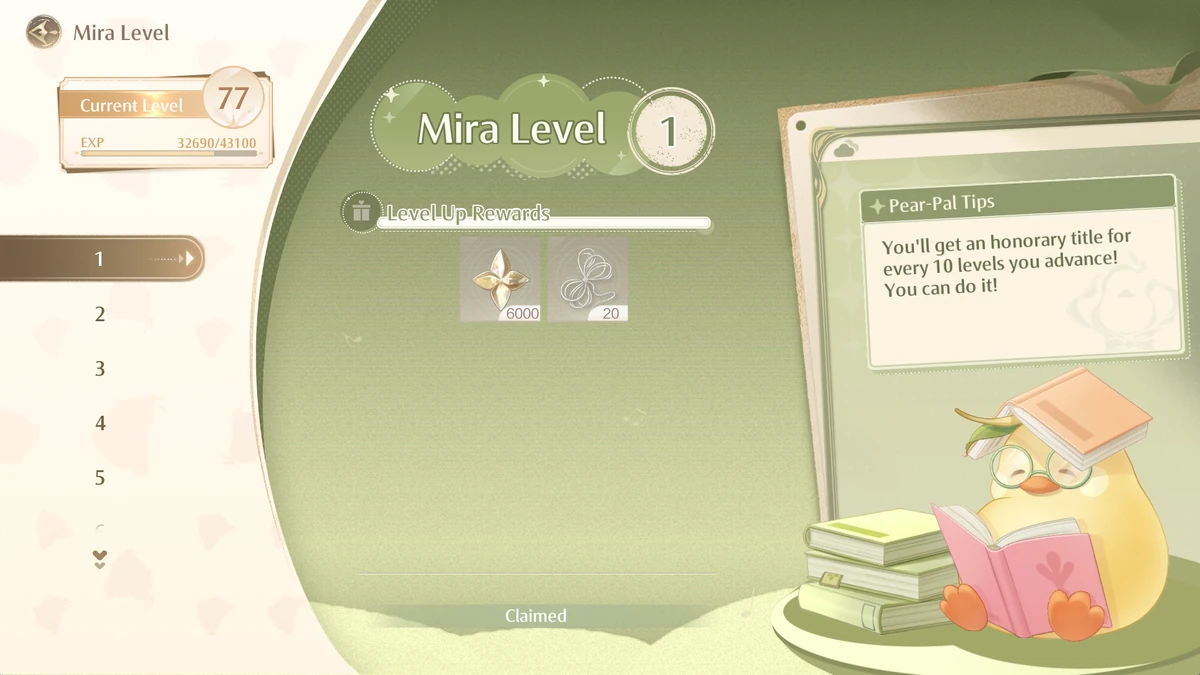 Mira Level | Infinity Nikki Wiki | Fandom